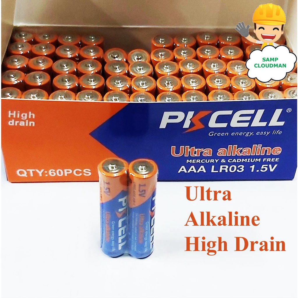 Piscell Ultra Alkaline High Drain AAA or AA Battery 1.5V 2 Pieces ...