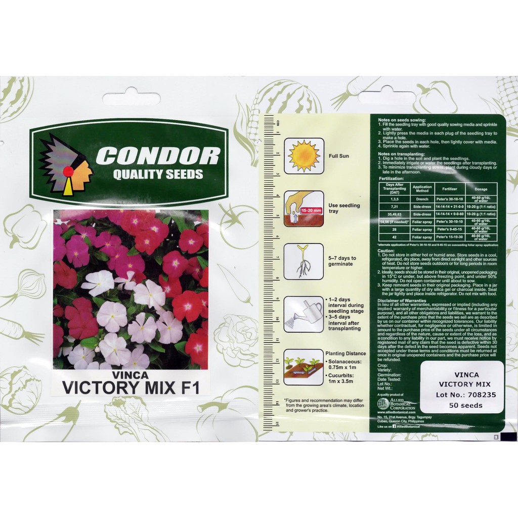 Condor Flower Seeds Vinca Victory Mix F1 50 seeds GDSFPH_S4 | Shopee ...