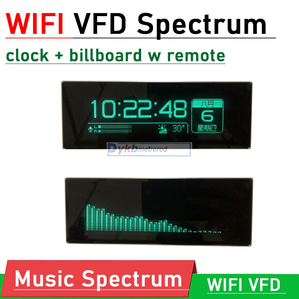 3in1 WIFI VFD Music Spectrum Display Level indicator rhythm Analyzer ...