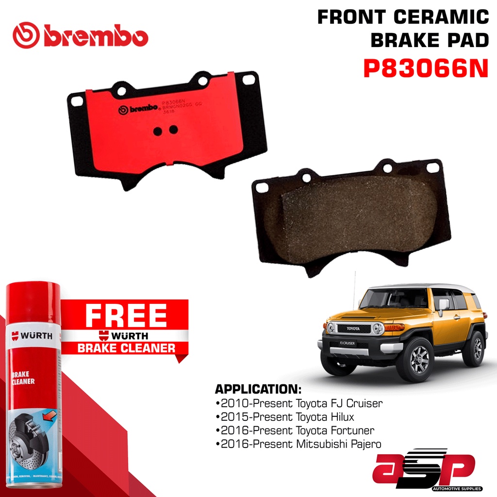 Front Brake Pads 2010-Present Toyota FJ Cruiser - Brembo Ceramic ...