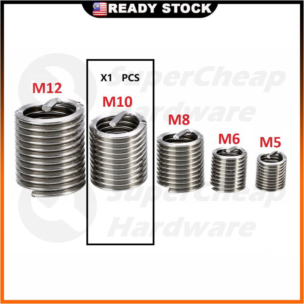 Stainless Steel Helicoil Thread Insert Repair Recoil Kit Coiled Wire ...