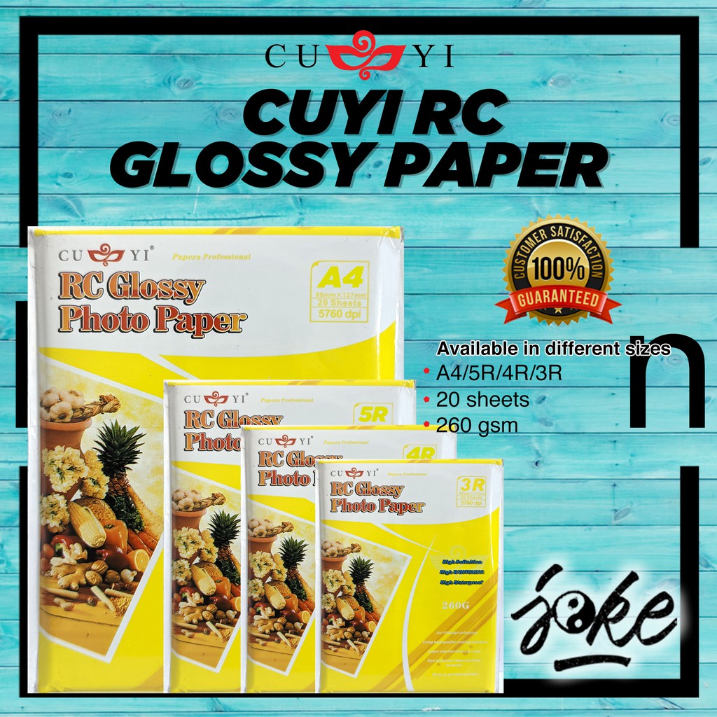 Cuyi Photo Paper 260GSM 【Rc Glossy / Rc Satin / Rc Woven】20Sheets ...