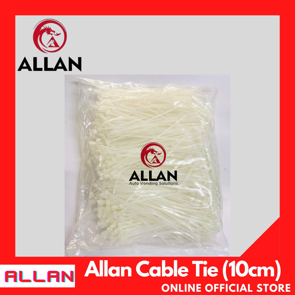 Allan Fastener Packaging Electrical Cable Tie White 10cm Long(1000pcs ...