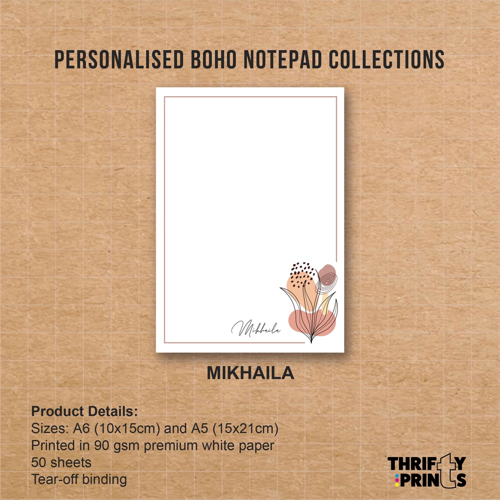 Personalized Boho Notepad Collections | Shopee Philippines