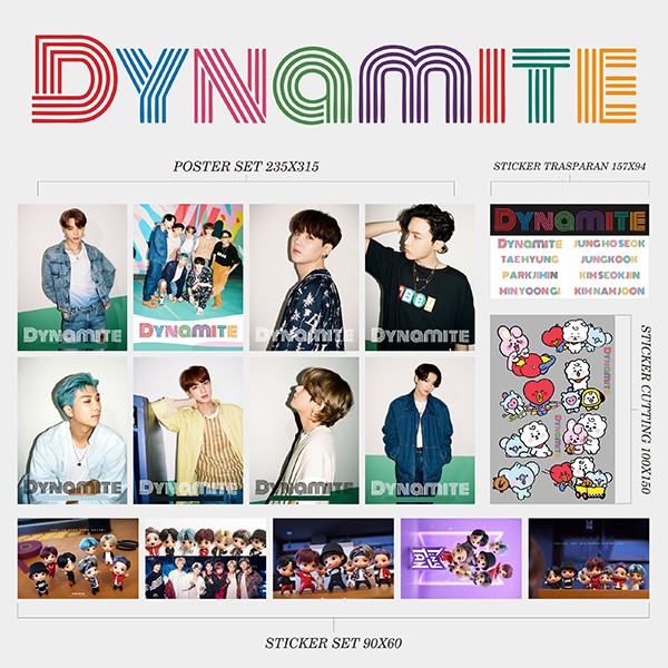 Kpop BTS Dynamite Plus Sticker Poster Set | Shopee Philippines