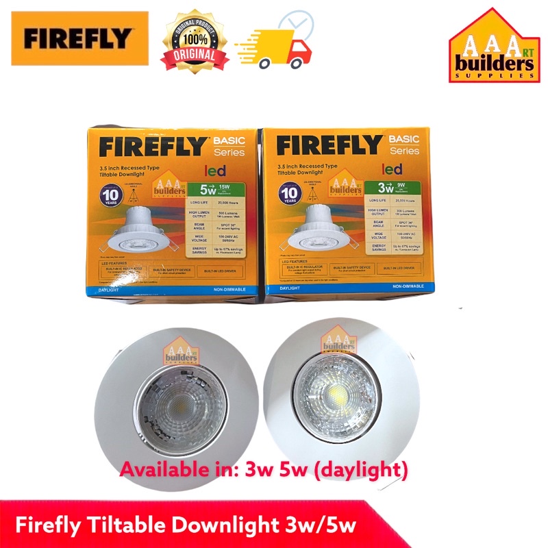 Firefly Tiltable Downlight 3w 5w Daylight LED Cabinet Light Ceiling ...