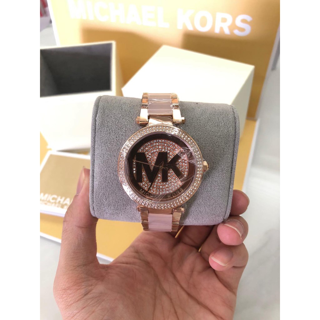 MK Parker Rose Gold-Tone Blush Acetate Women MK Watch | Shopee Philippines