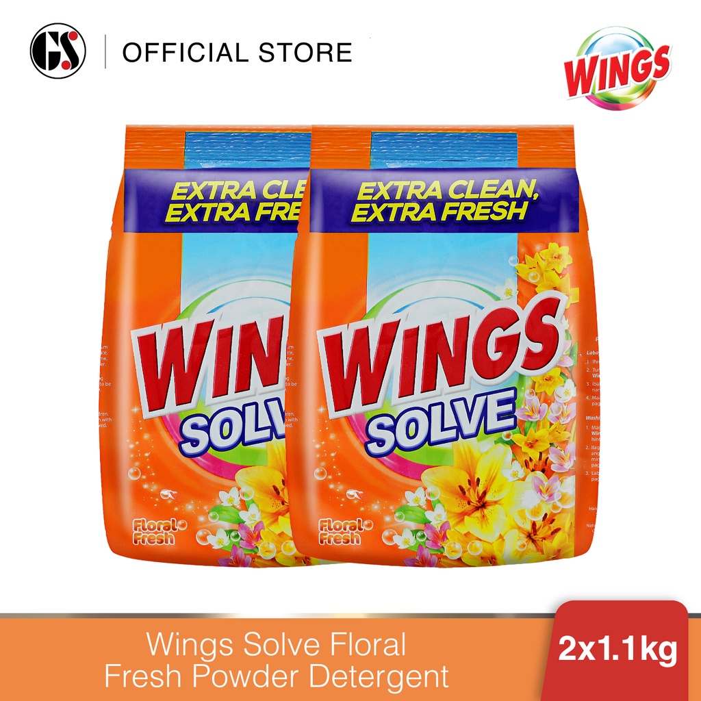 Wings Solve Floral Fresh Powder Detergent 1.1kg Set of 2 | Shopee ...