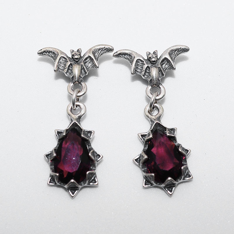 Fashion French Red Vampire Bat Animal Pendant Punk Gothic Earrings ...
