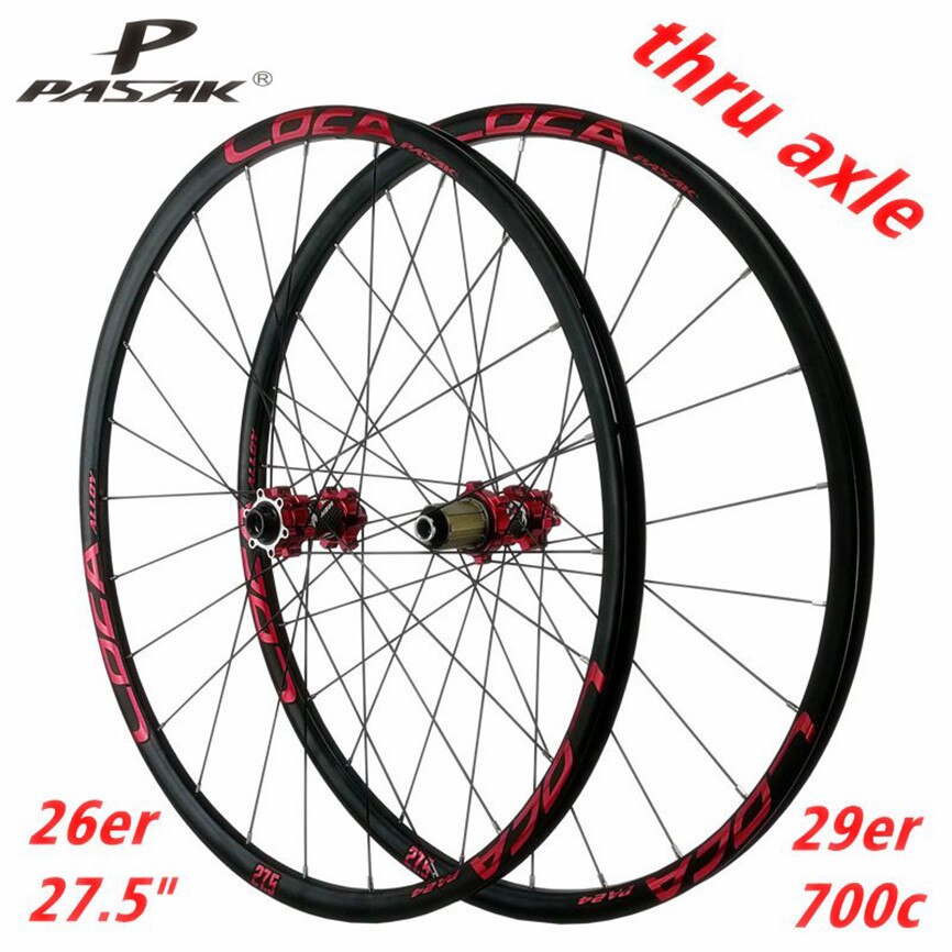 MTB Mountain Bike 26 27.5 29inch Wheelset Thru-axis Axle Disc Brake 24H ...