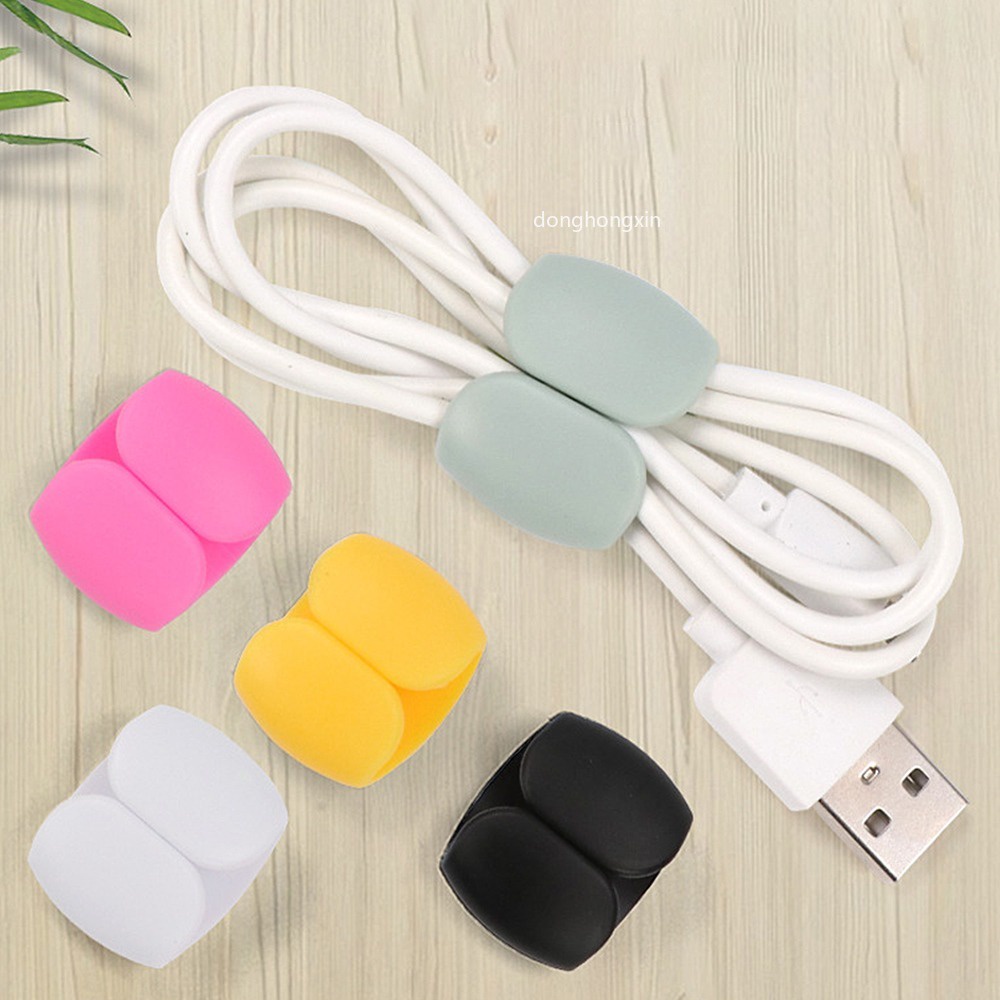 4Pcs Cable Winder Simple Round Earphones Clip USB Charger Cable Holder ...