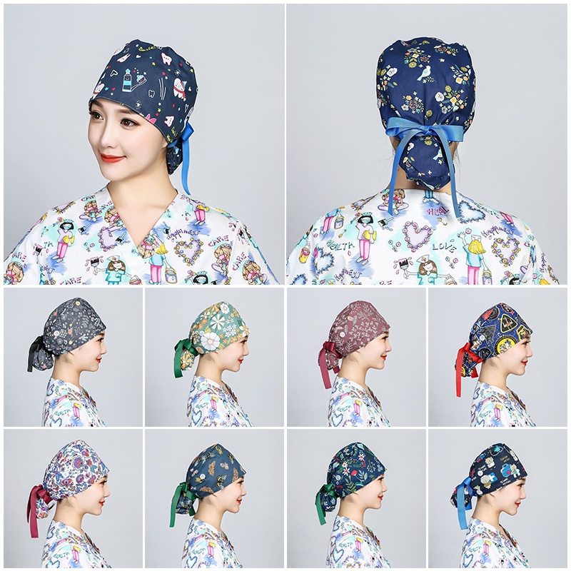 1Pc Operating Room Working Hat Women Long Hair Cover Cap Eautician ...