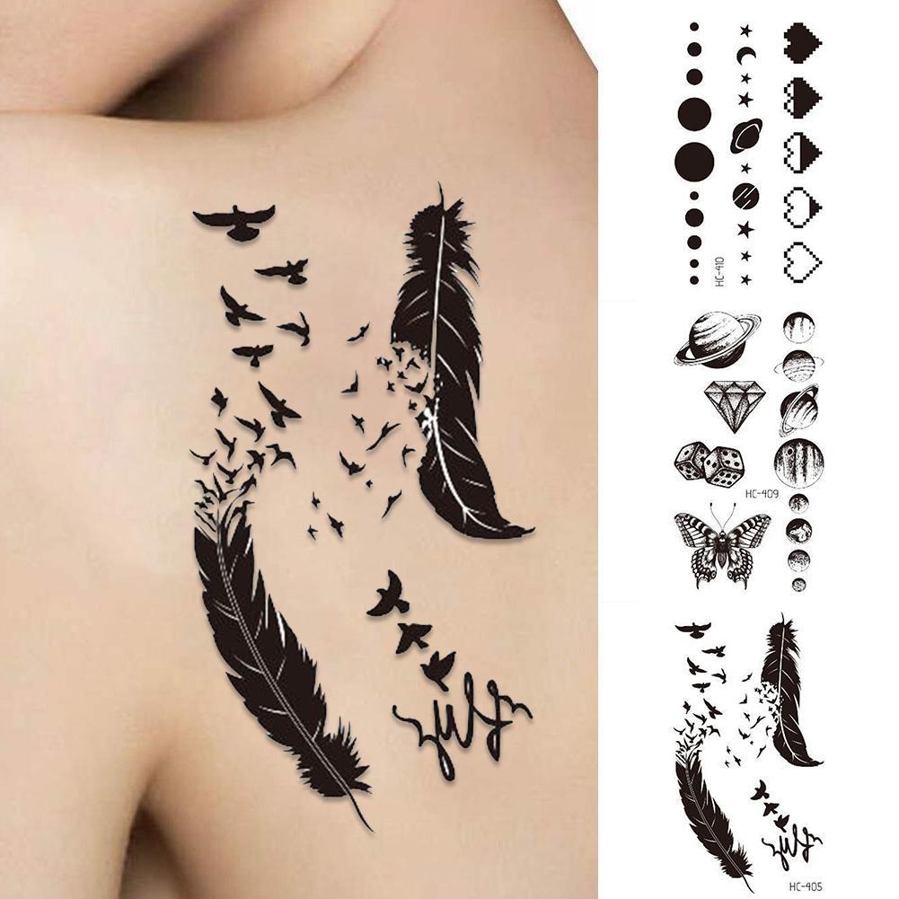 1PCS Black Fashion Disposable Tattoo Stickers | Shopee Philippines