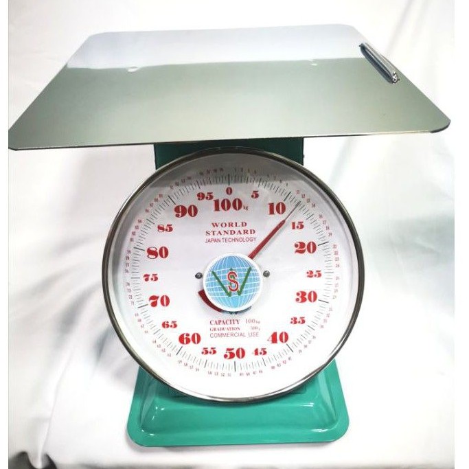 World Standard WS-SWS-100F Spring Weighing Scale 100kg Flat(with 1year ...