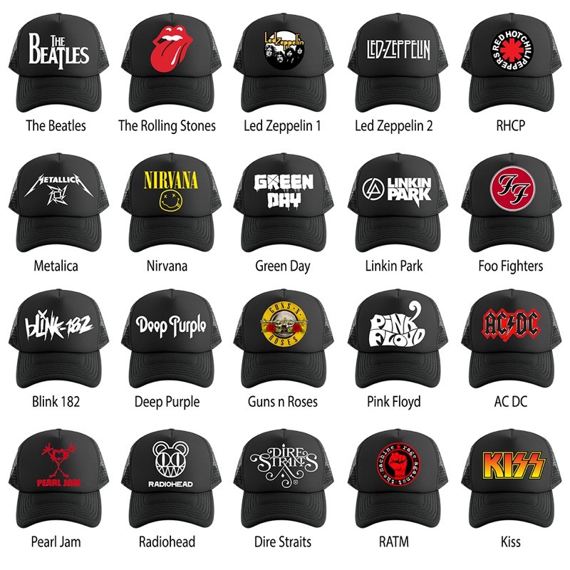 Rock Bands Trucker Cap | Net Cap | Shopee Philippines