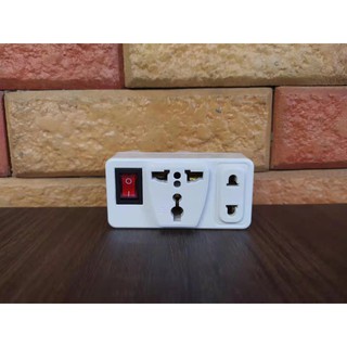 3-way Universal Power Plug Dual Socket Adapter with Switch | Shopee ...