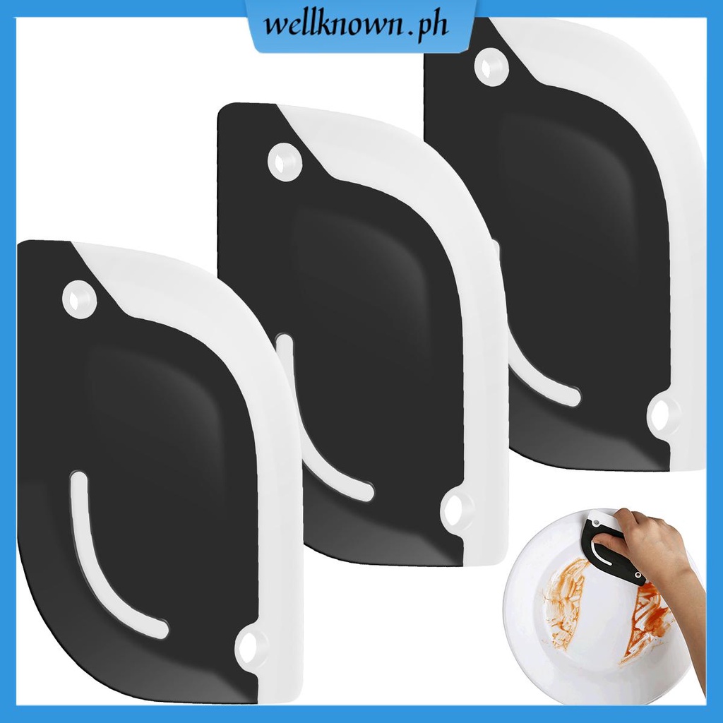 3 Pack Kitchen Sink Squeegee 2 in 1 Double-Ended TPR Dish Scraper and ...