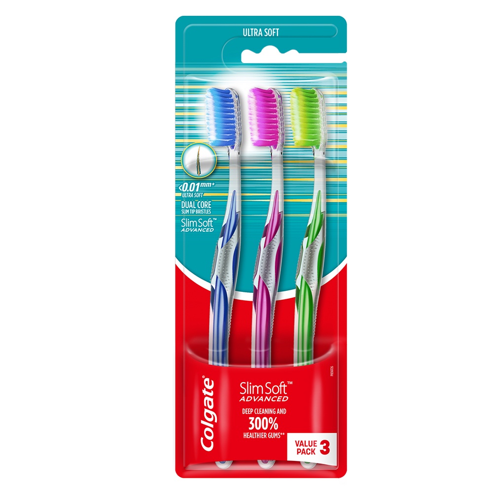 Colgate SlimSoft Advanced Toothbrush (Ultra Soft) Value Pack | Shopee ...