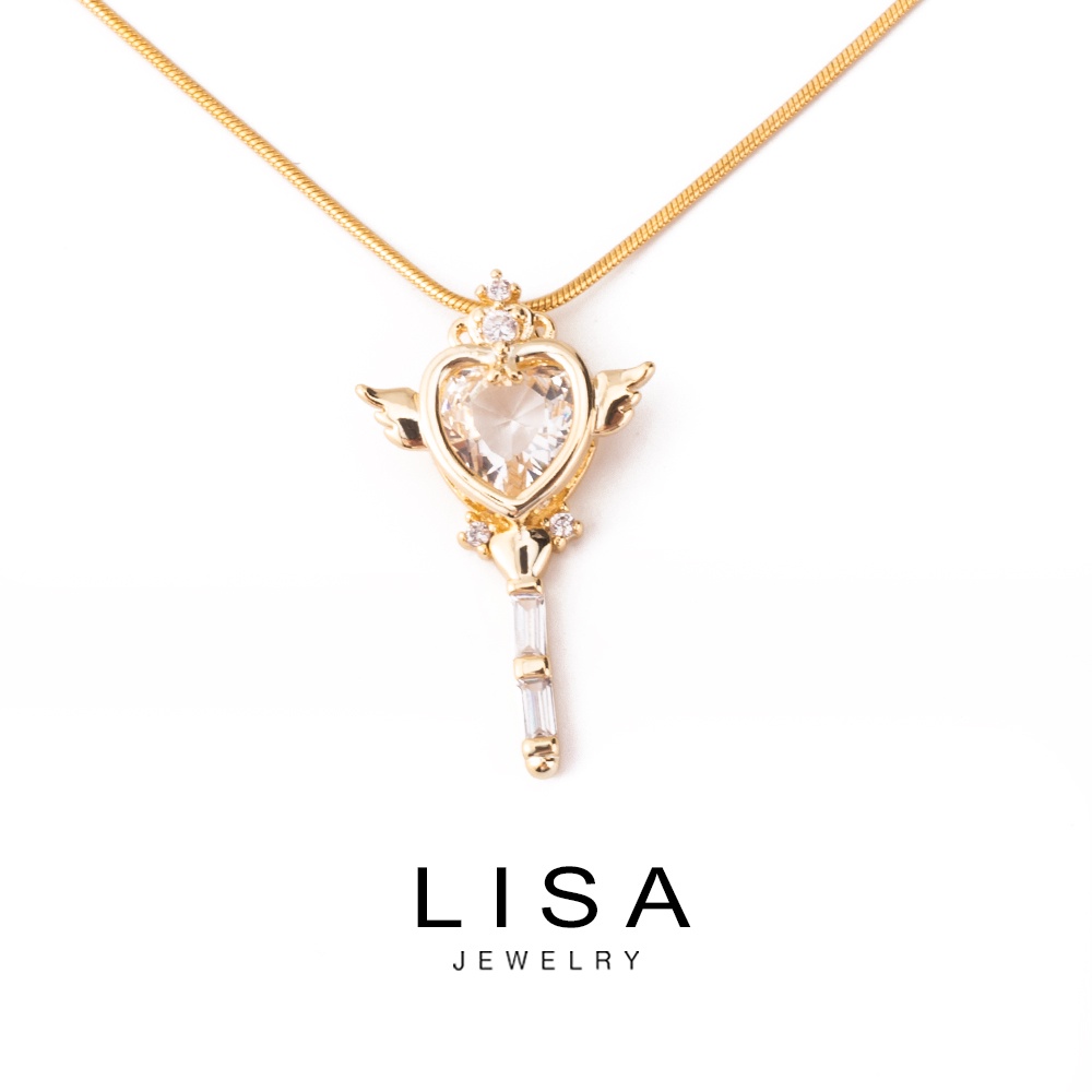 lisa jewelry 18K Gold Necklace Magical Girl Cute Pendant Necklace Free ...