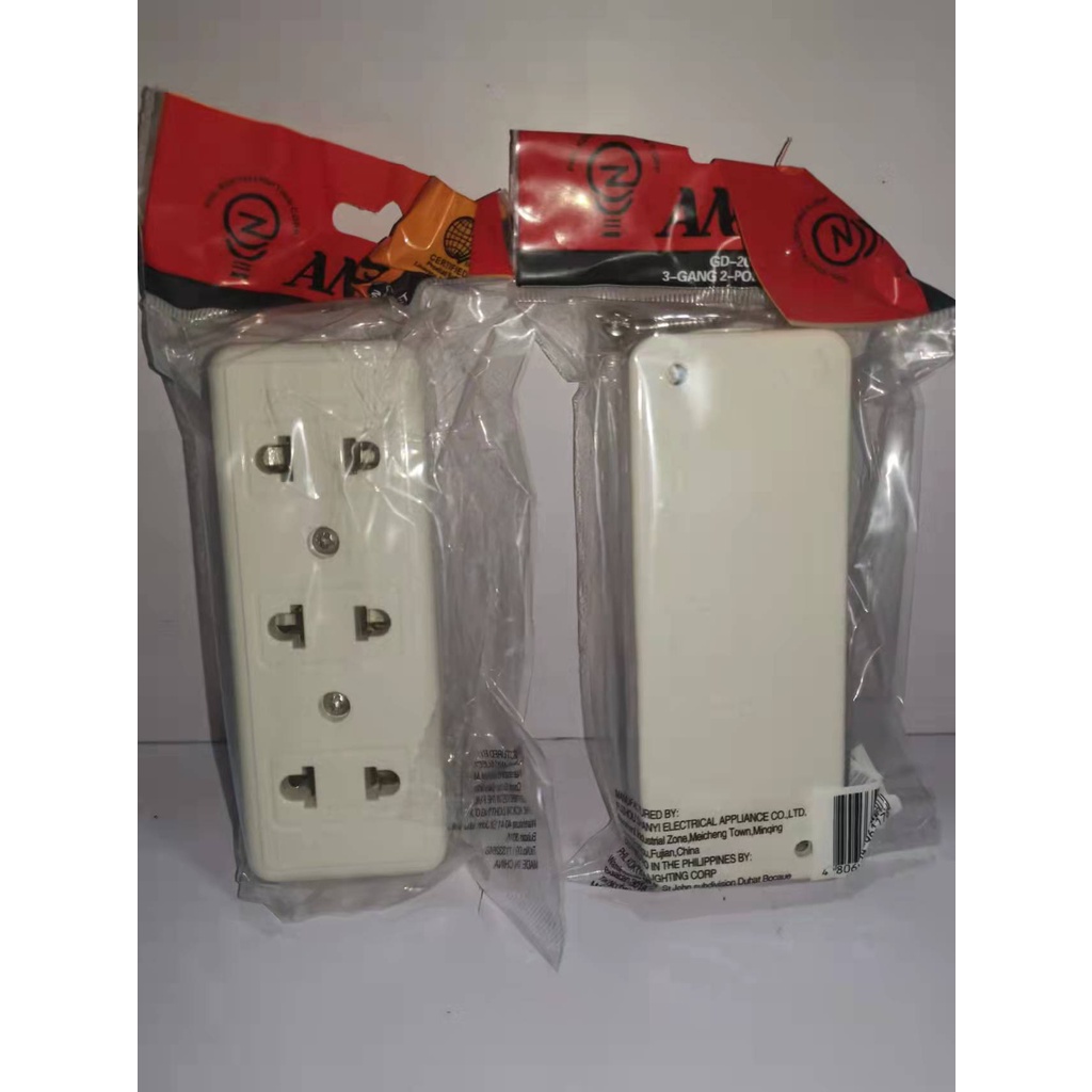 AMASCO Surface Type Double Triple Quadruple Convenience Outlet 10A 250V ...