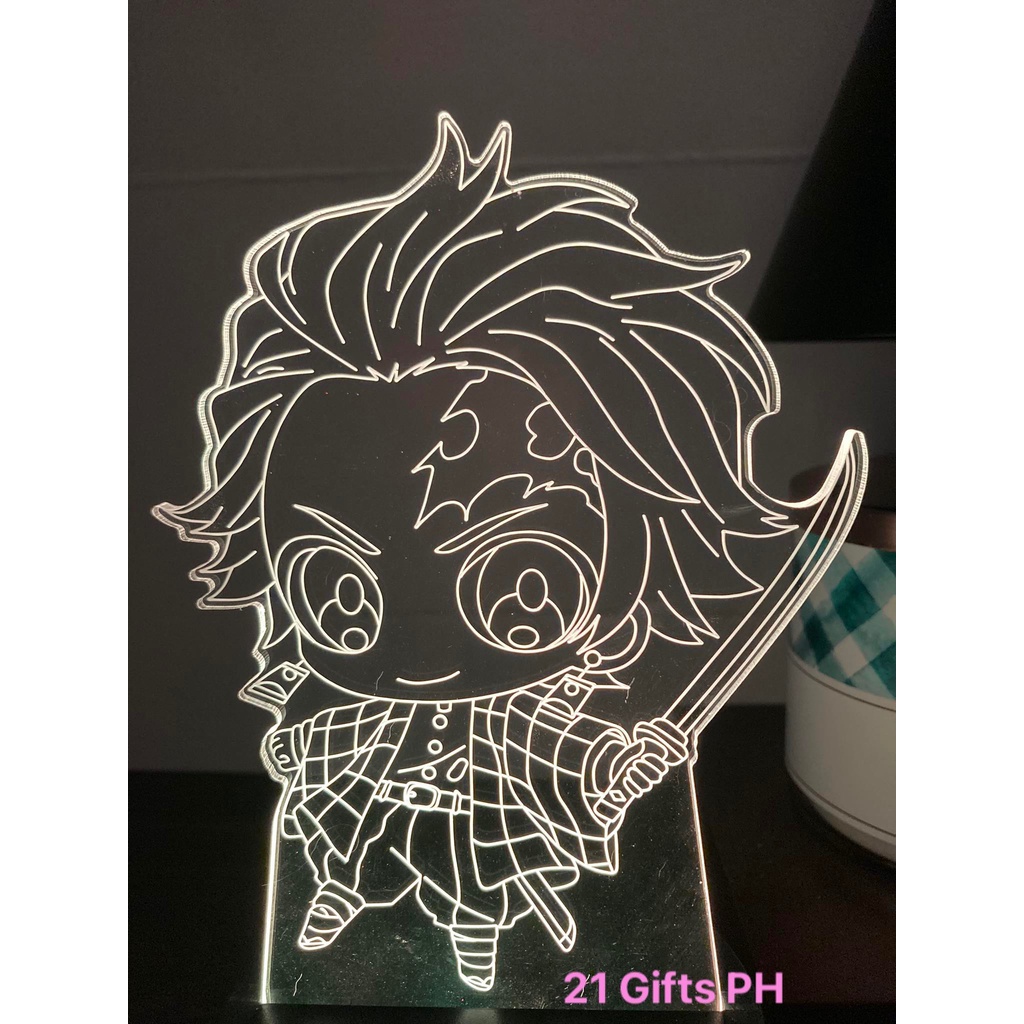 Demon Slayer LED Acrylic Lamp Tanjiro Nezuko Hashibira Zenitsu Anime ...
