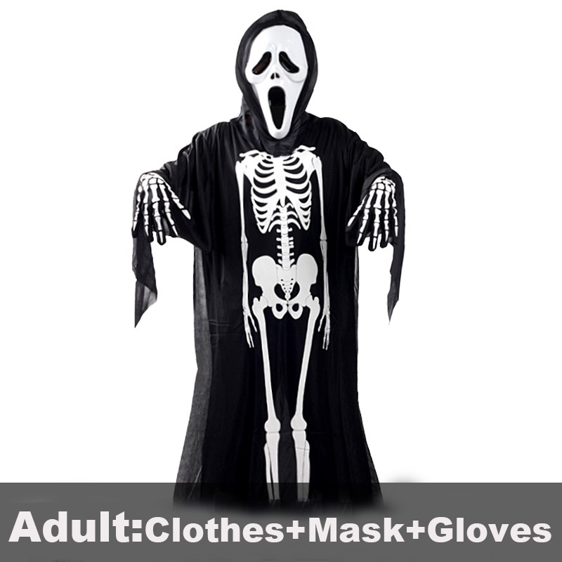 Halloween Costume Skull Skeleton Demon Ghost Cosplay Costumes Adults ...
