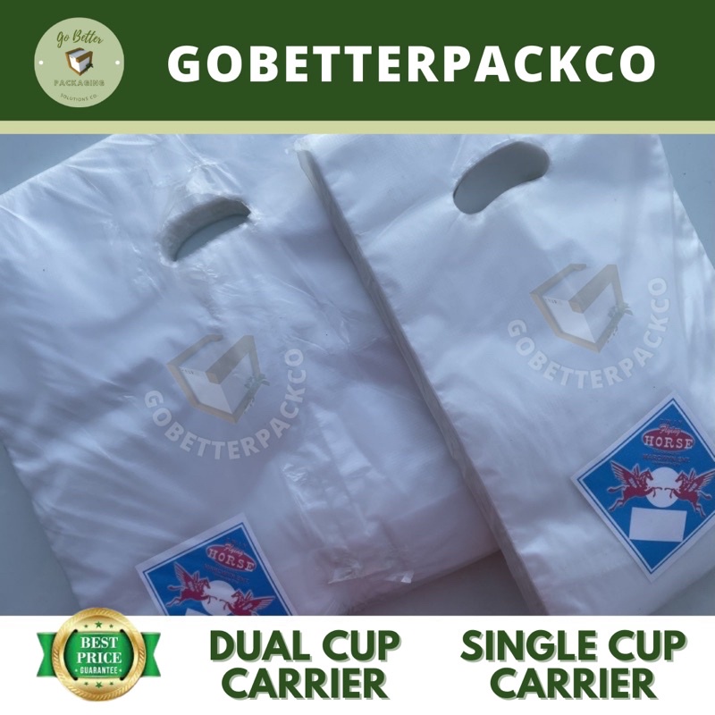 Cup Carrier / Take-Out Plastic / Milk Tea Carrier (Single | Dual ...