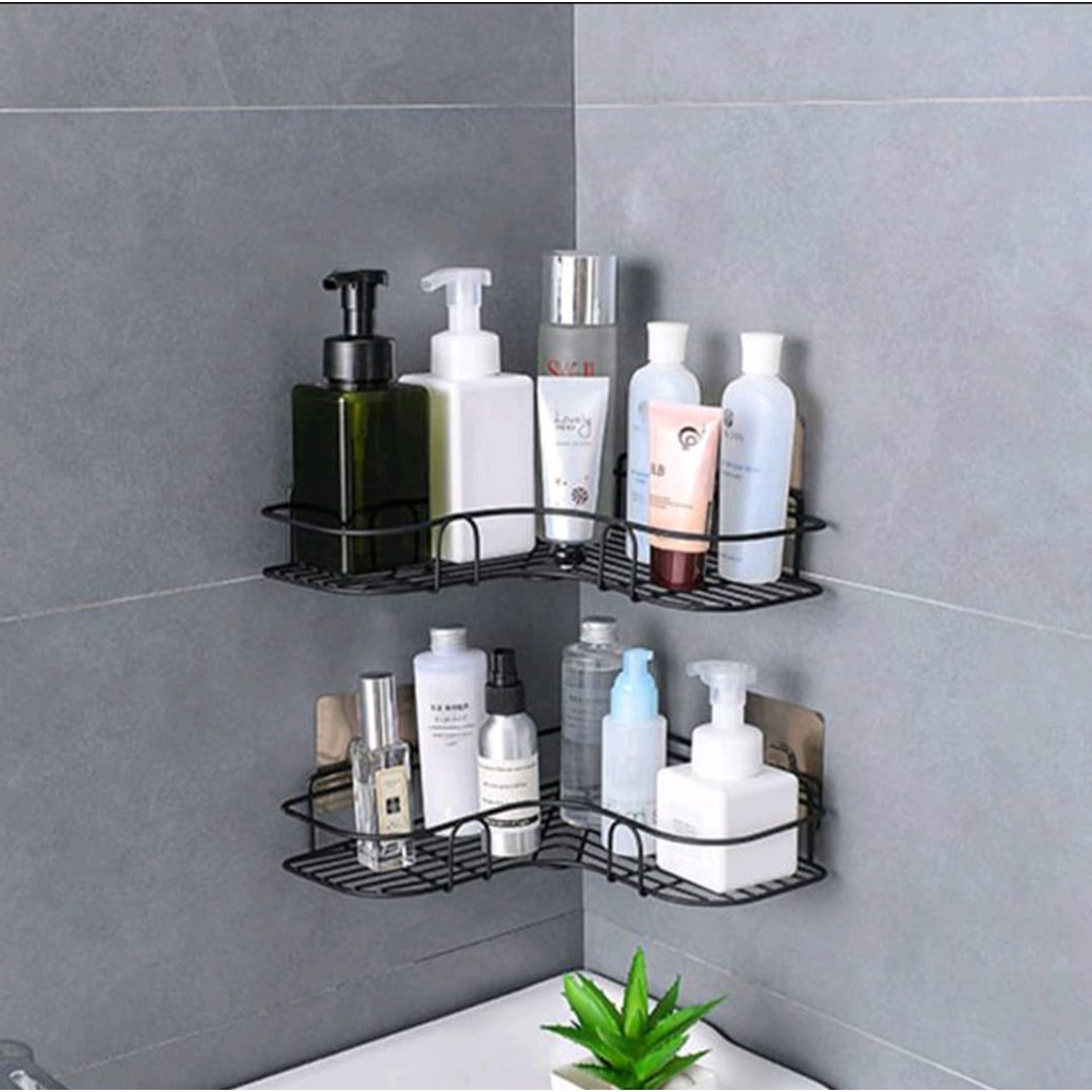 Bathroom Corner Storage Rack Hold-Free Kitchen Toilet Seamless Wall ...