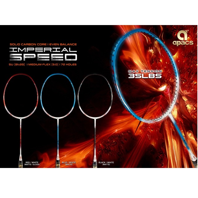 Apacs Imperial Speed【FRAME OR INSTALL STRING 4-knot+Overgrip】 Badminton ...