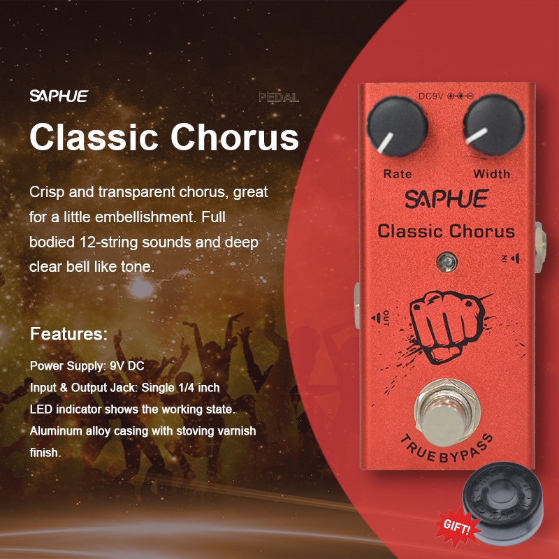 SAPHUE Electric Guitar Pedal Vintage Overdrive/Ultimate Drive/Crunch ...