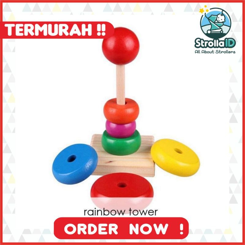 Rainbow Tower Montessori Toys Educational Toys Kids Rainbow Beams ...