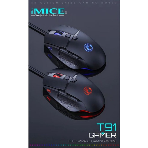 IMICE T91 Gaming Mouse Adjustable DPI Compatible ABS Computer Mouse ...