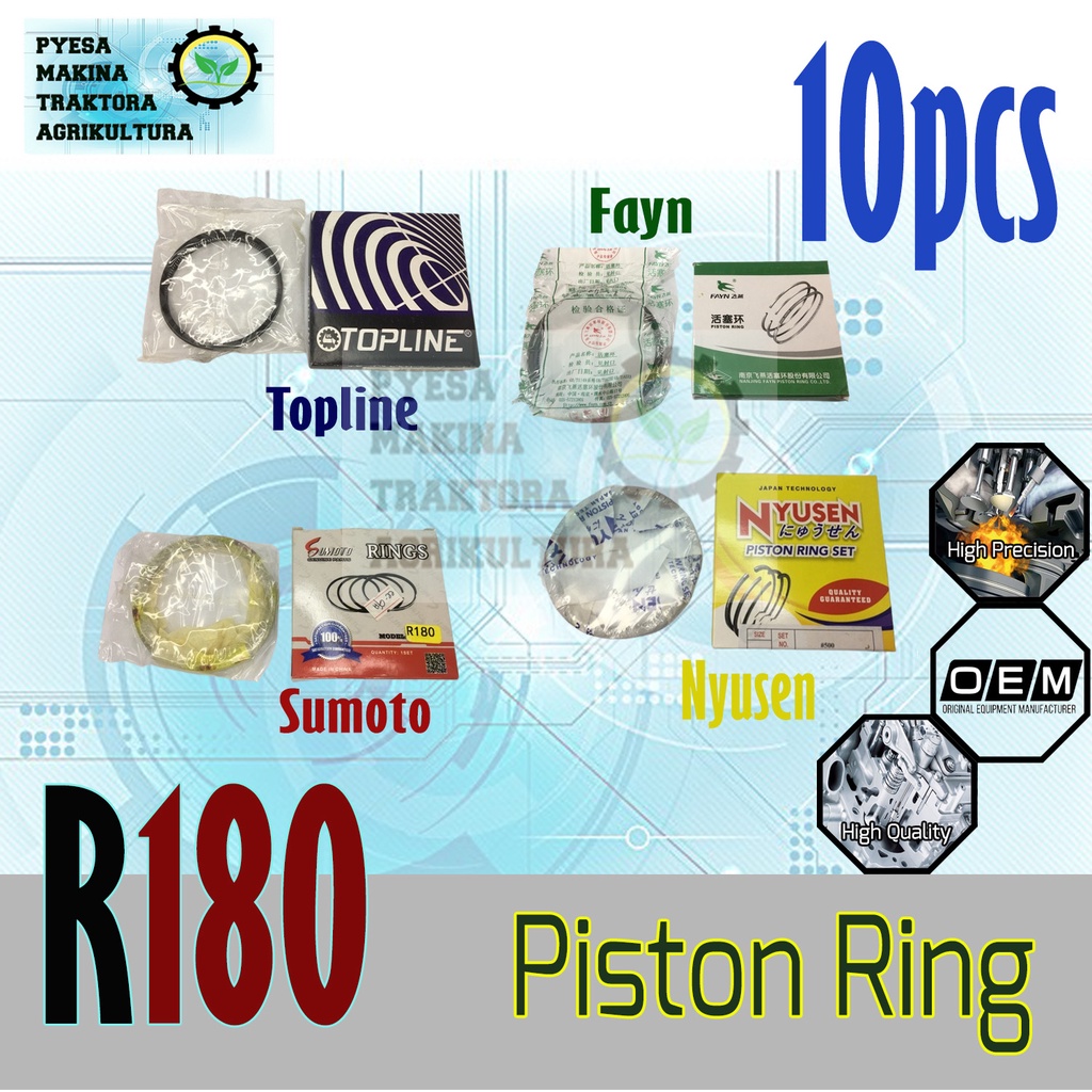 Piston Ring Std R180 8hp Diesel Engine 10pcs per order Topline Sumoto ...