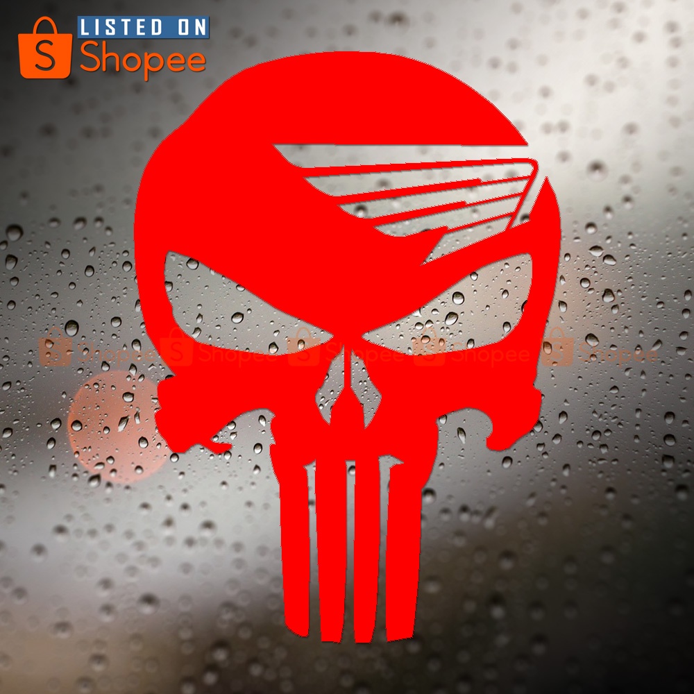 Sticker 1X | Skull Honda Punisher | Decals | Vinyl Weather Proof ...