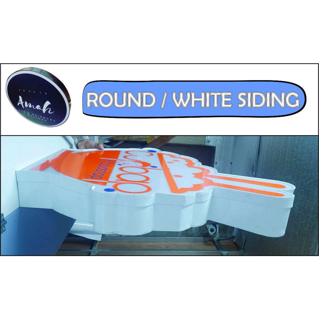 60cm(2FT) Durable Circle Square Single Face Signage Sign Decor LED ...