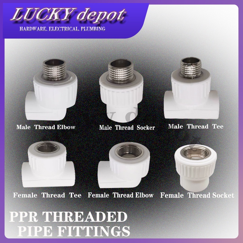 PPR THREADED PIPE FITTINGS ( 1" MALE SOCKET/ELBOW/TEE, FEMALE SOCKET ...