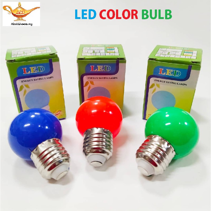 E27 LED COLOR BULB 1W RED BLUE GREEN | Shopee Philippines