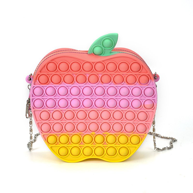 New Rainbow Messenger Bag Pop It wallet Fidget Toy Sensory Push Bubble ...