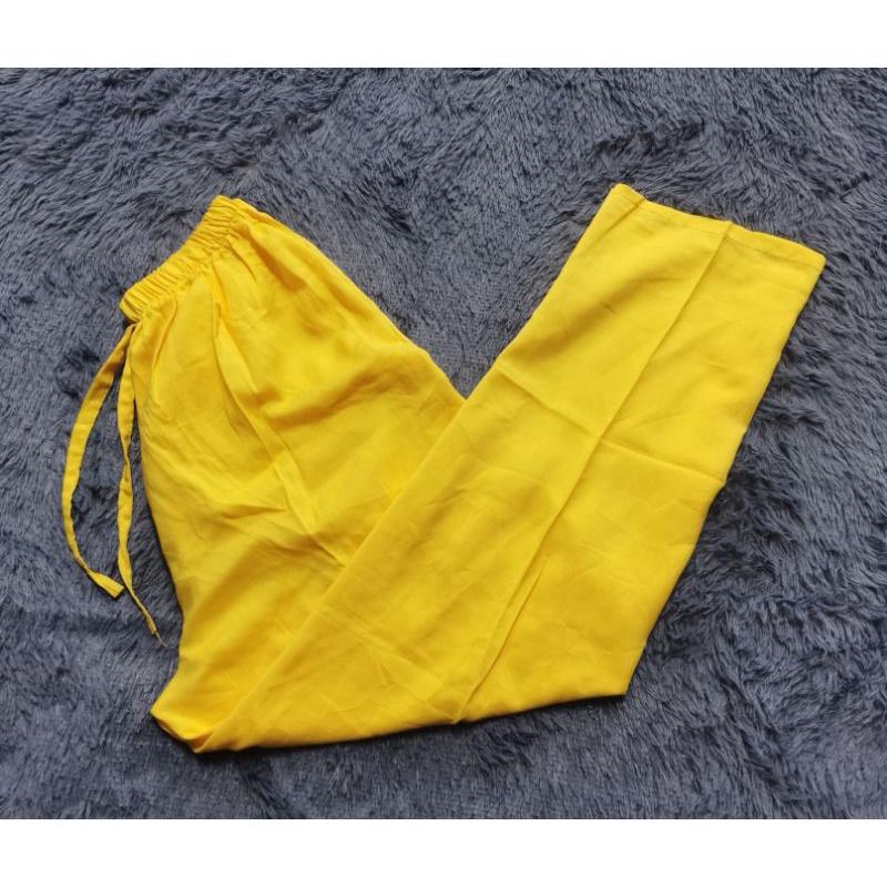 Cod Taslan Korean Style Square Pants Women Summer Linen Loose Wide Leg