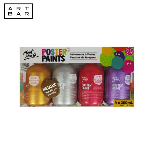 Mont Marte Poster Color Set MPST4003 Metallic 4pc x 250ml - Art Bar PH ...
