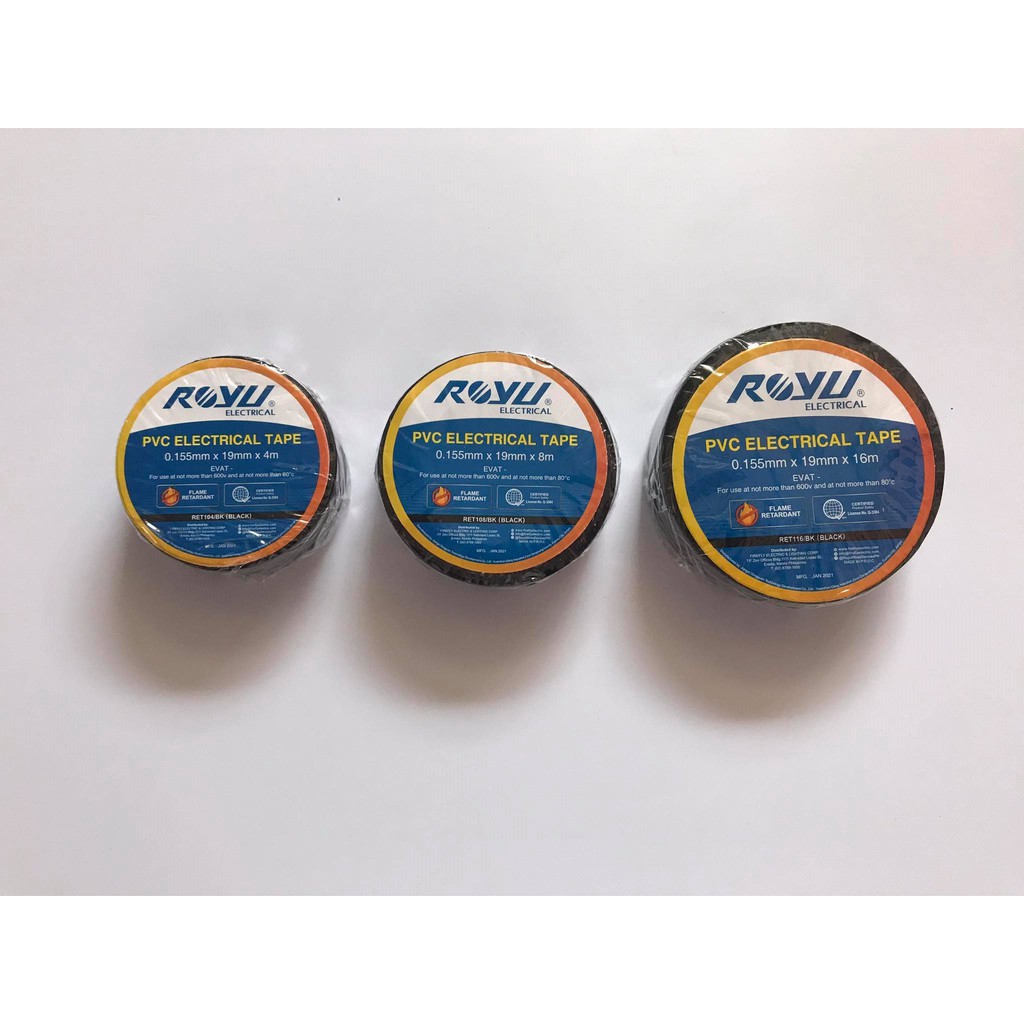 Royu Electrical Tape (4m, 8m, 16m) | Shopee Philippines