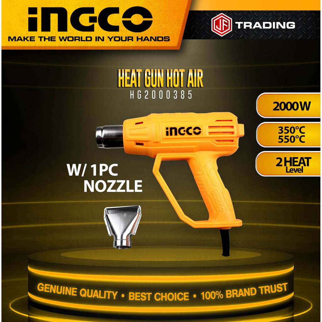 INGCO SUPER SELECT Heat Gun Hot Air 2000W w/ 1pc nozzle High Quality ...