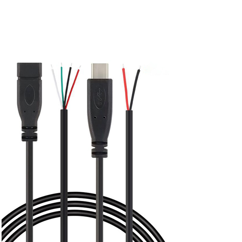 5pcs 2-pin 4-pin Data Line 25cm USB 2.0 Type-C Power Supply Extension ...