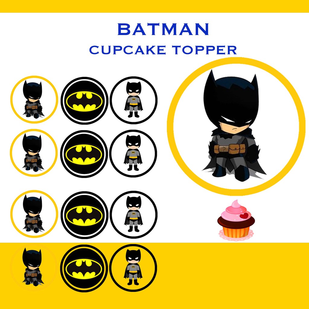 BATMAN Cupcake Topper 2-inch 30 PCS | Shopee Philippines