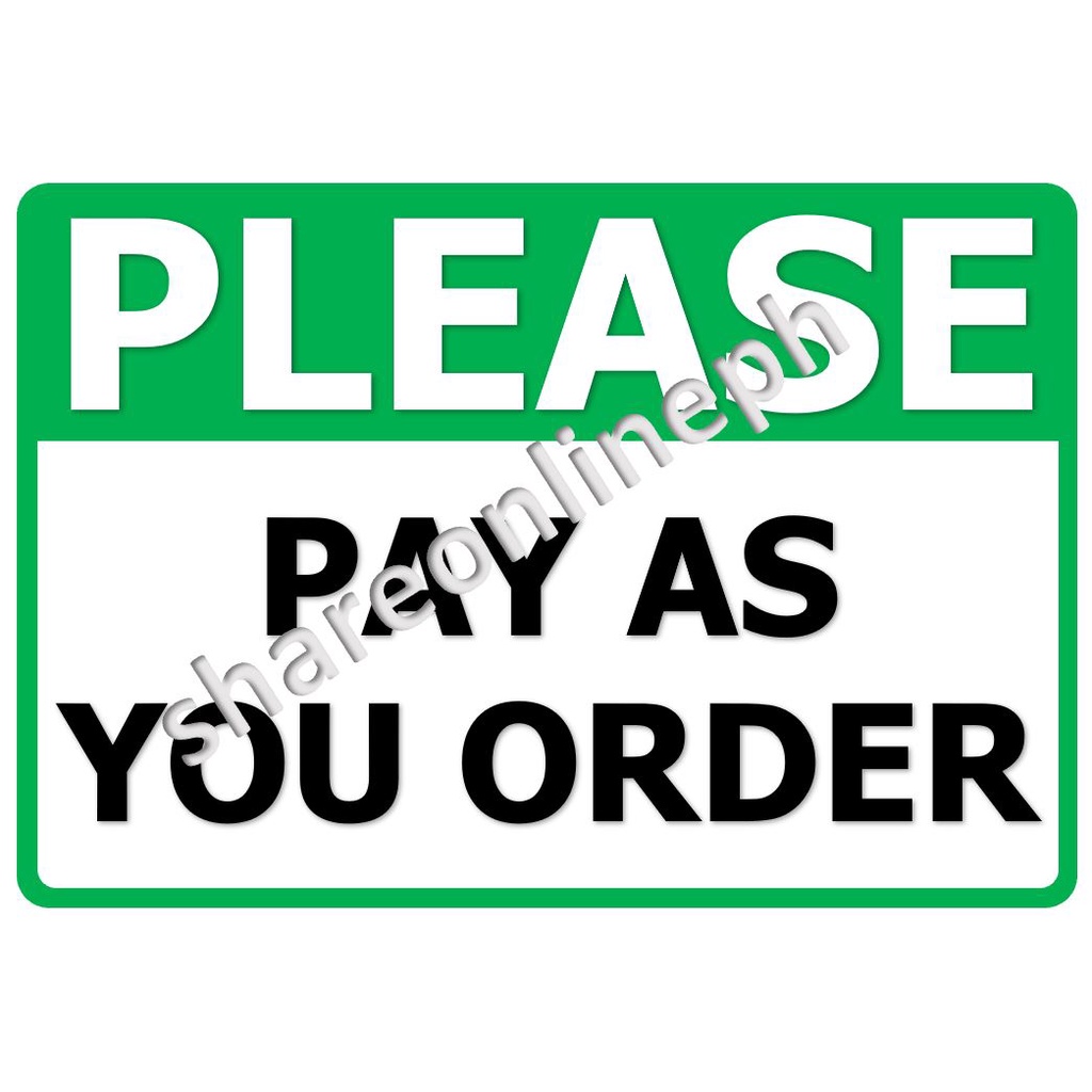 Pay As You Order Signage Sign Boards | Shopee Philippines