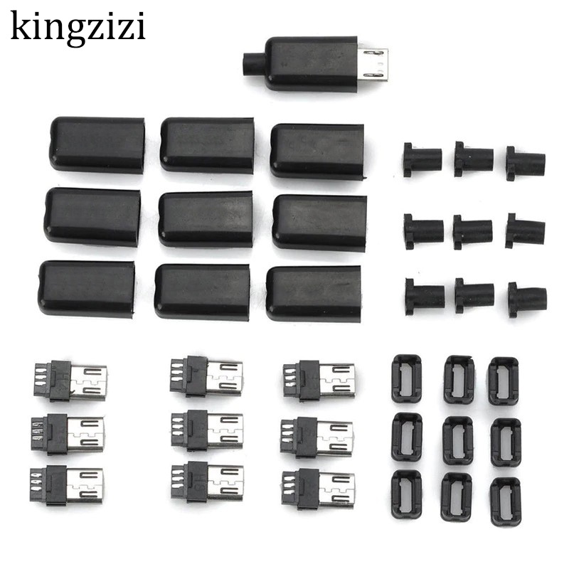 10pcs Micro USB 5Pin Male Plug Connector Welding Data Line Interface ...