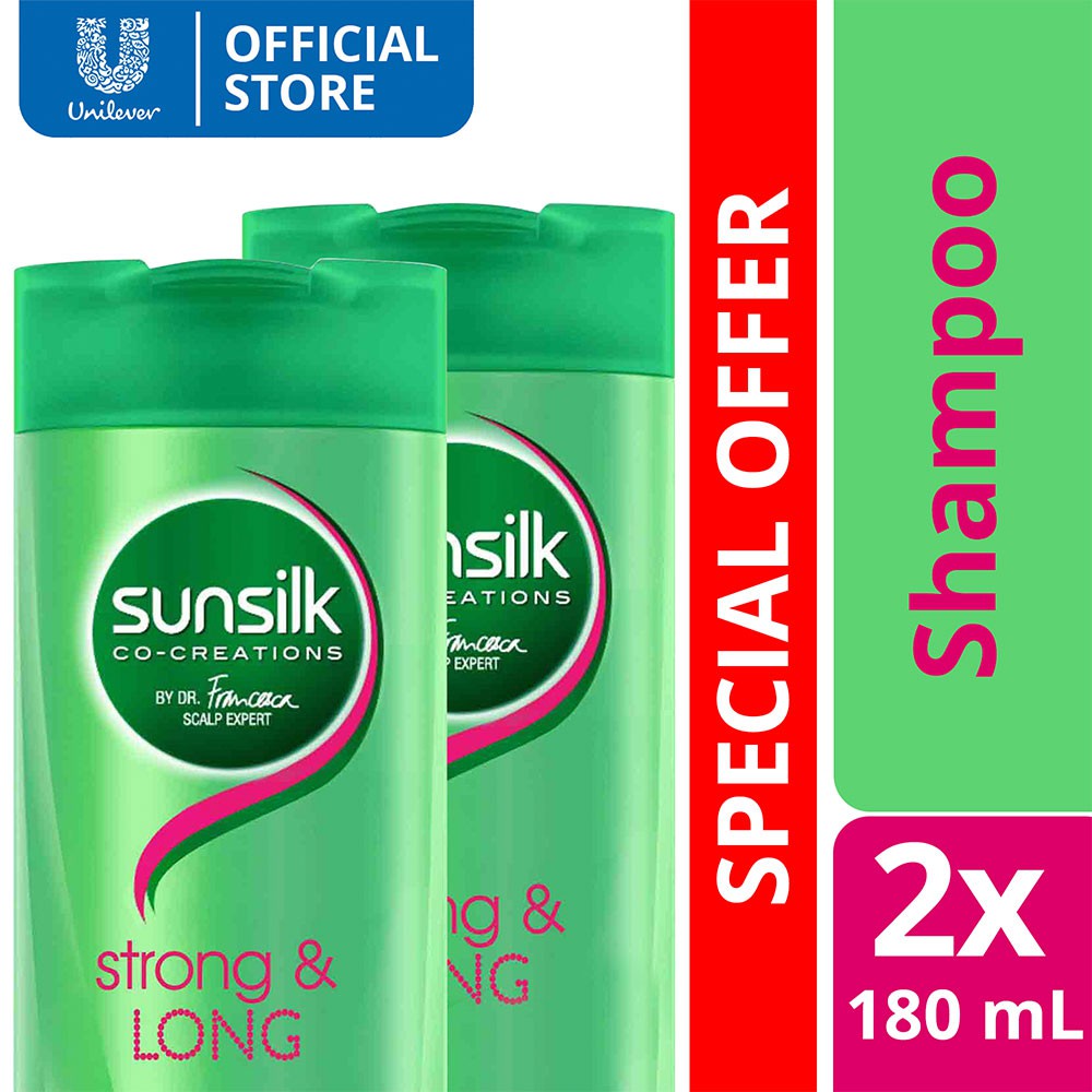 Sunsilk Shampoo Strong & Long 180ML x2 | Shopee Philippines