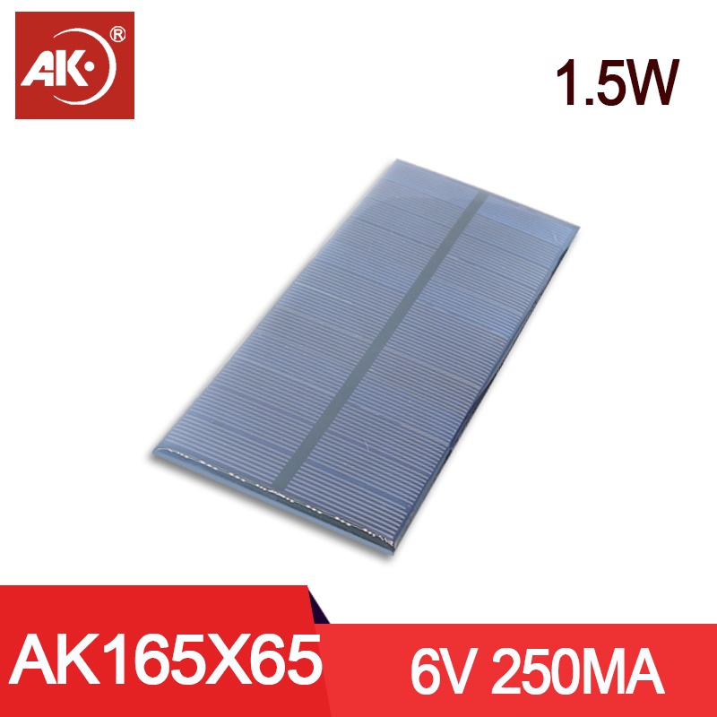 AK 5pcs 6V 250ma 165*65mm Solar Panel Plates Cells Energy Powerbank ...