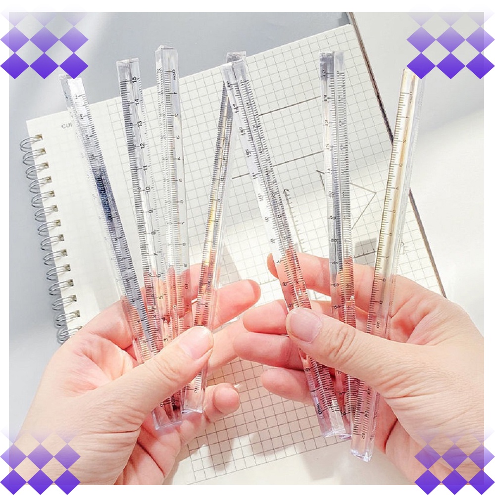 Creative Simple Transparent Triangular Ruler Shape Measuring Tool ...