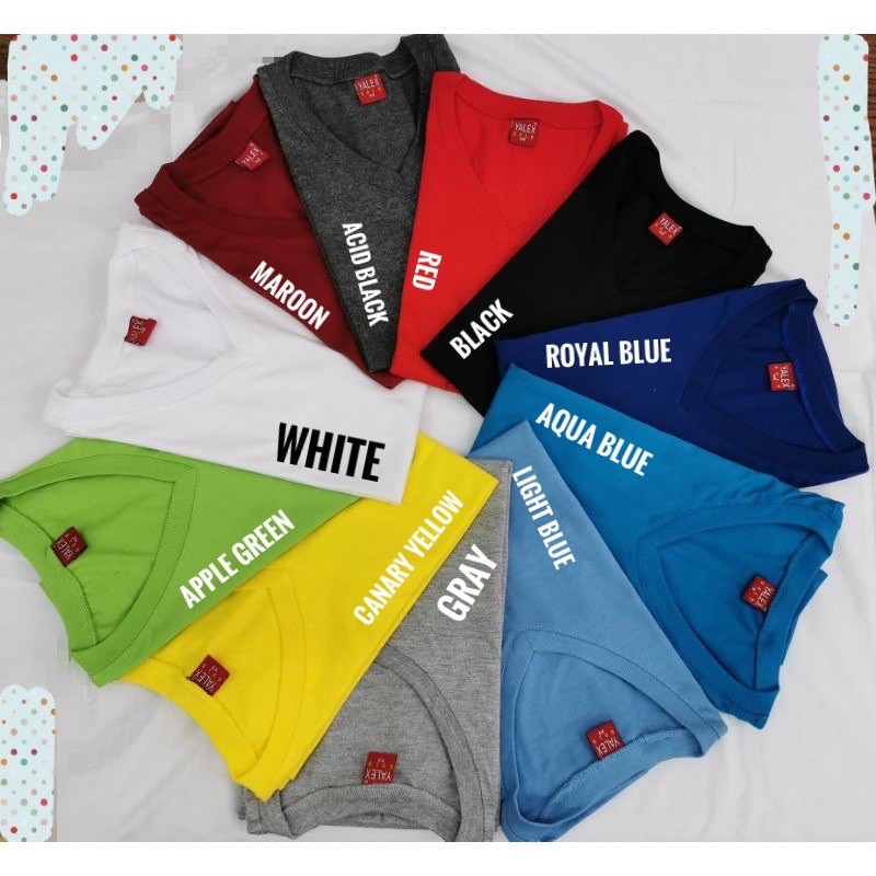 High Quality Plain Colored Yalex V-Neck Shirt (Unisex) | Shopee Philippines